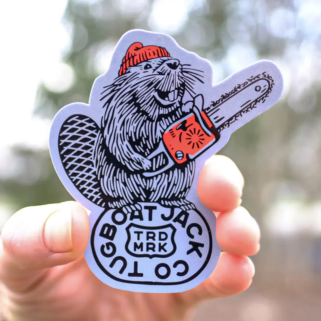Chainsaw Beaver Sticker – Antler & Alder